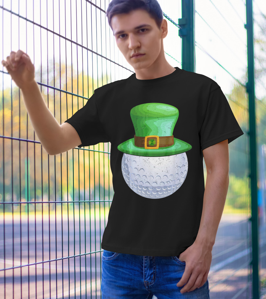 Leprechaun Hat On Golf Ball T-Shirt