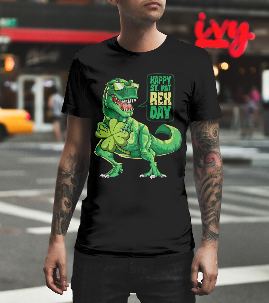Happy St. Pat Rex Day Irish Dinosaur St Patricks T-Shirt