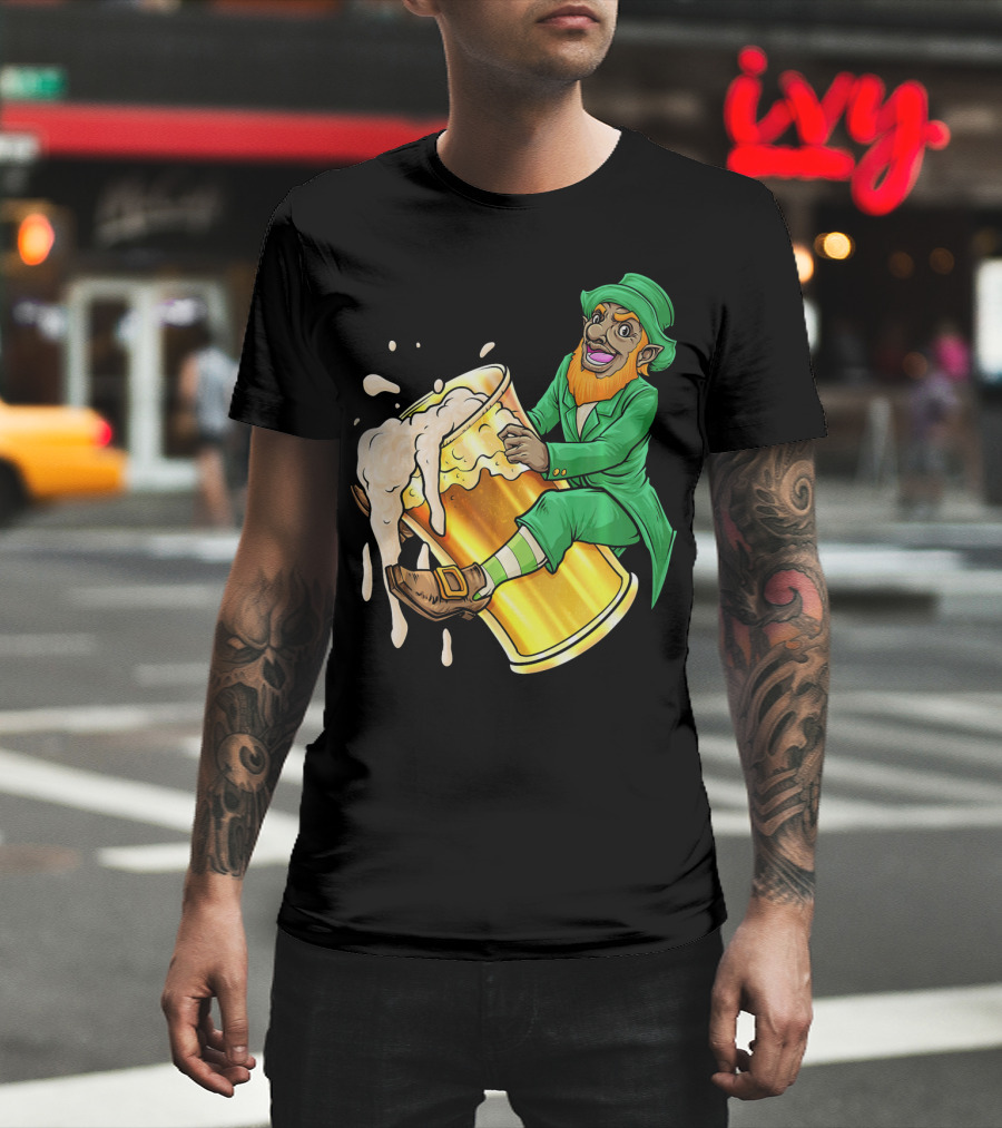 Black Leprechaun Beer African Amer T-Shirt