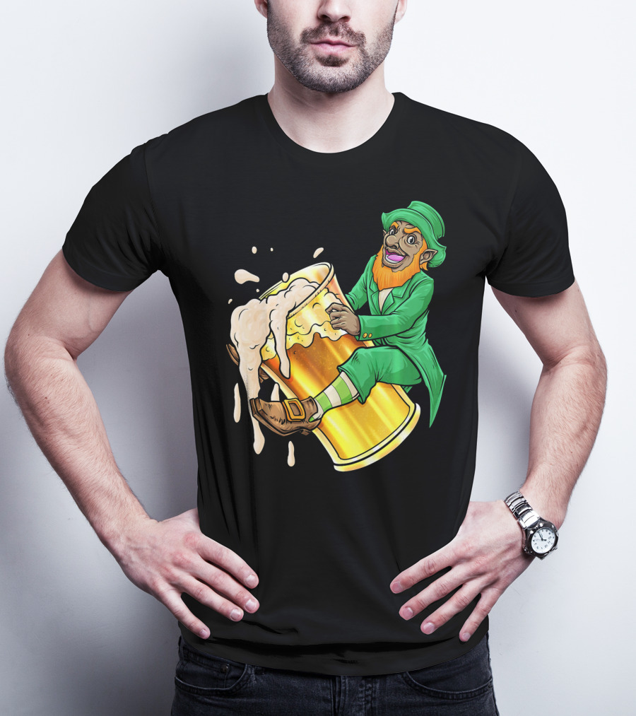 Black Leprechaun Beer African Amer T-Shirt