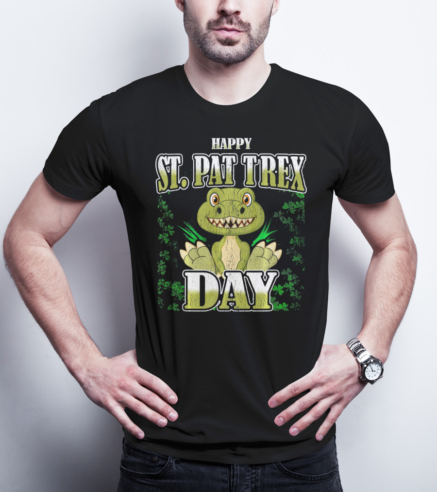 Happy St. Pat T Rex Day Funny St Patrick's Day T-Shirt