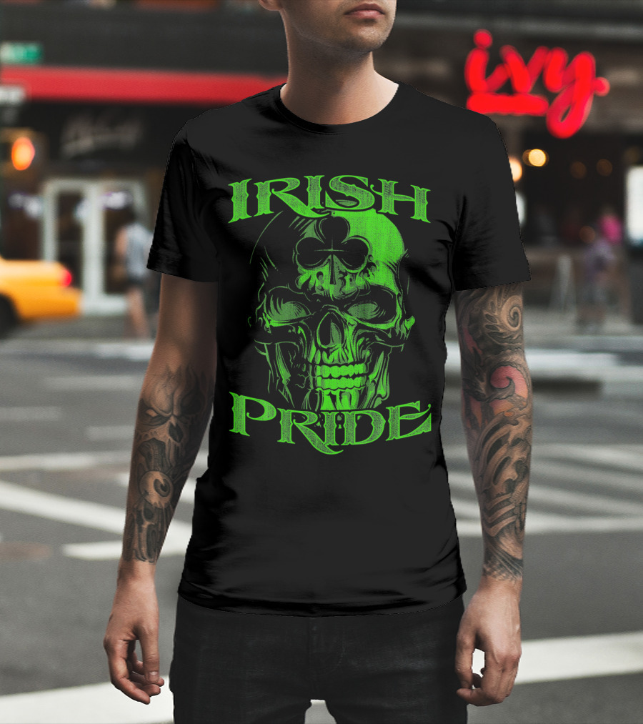 Irish Pride Shamrock Skull T-Shirt