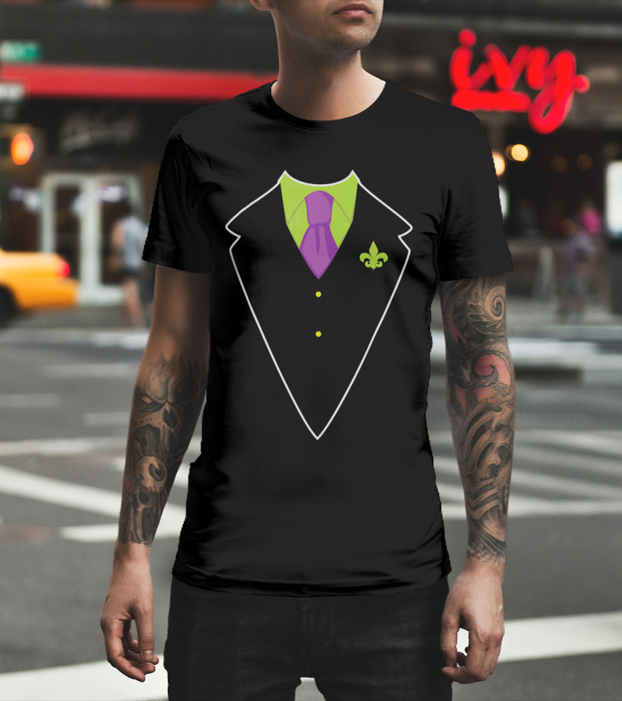 Mardi Gras Fat Tuesday Costume With Fleur-de-Lis Suit T-Shirt