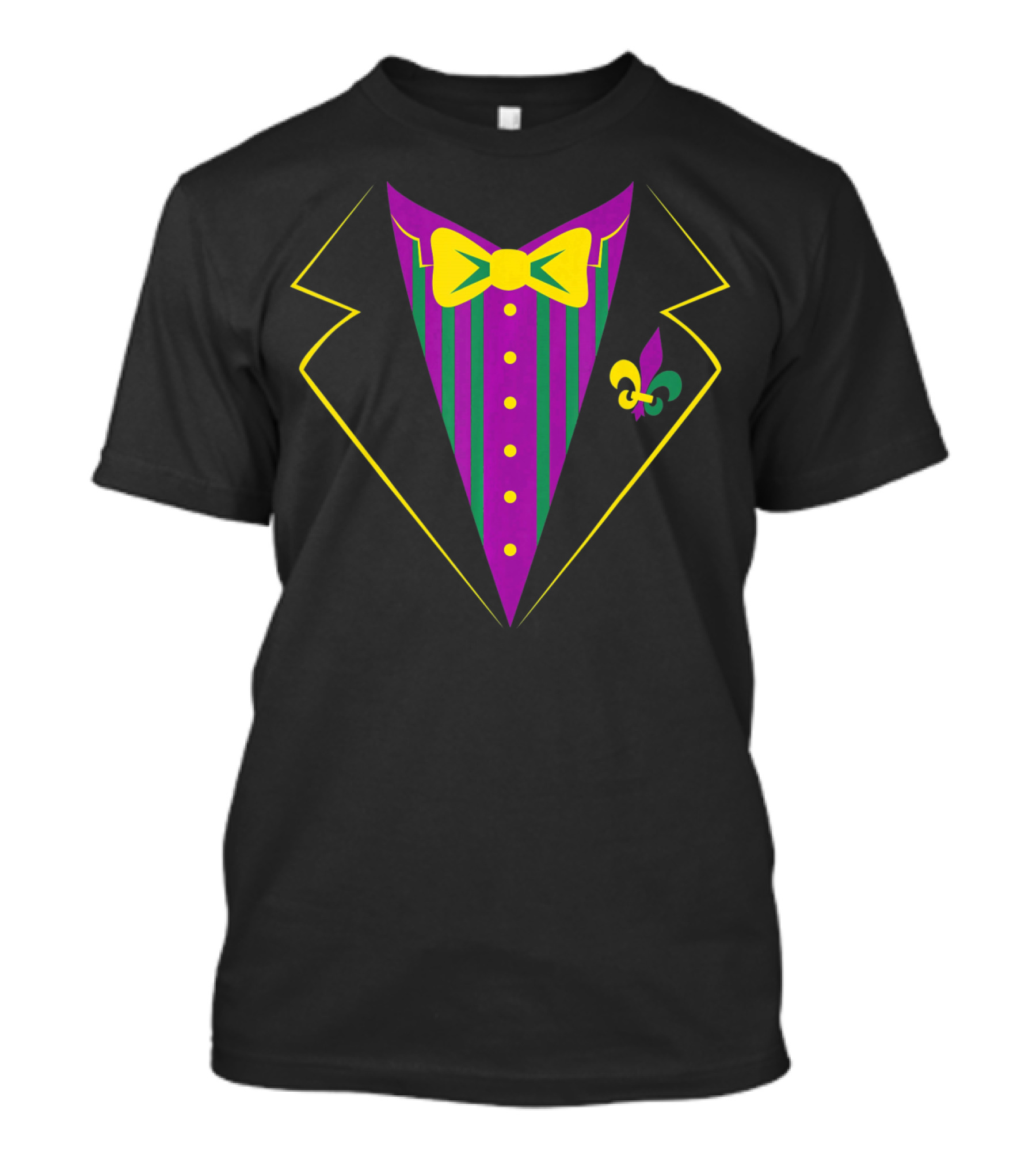 Funny Mardi Gras Tuxedo Party Celebration Fleur-de-lis T-Shirt