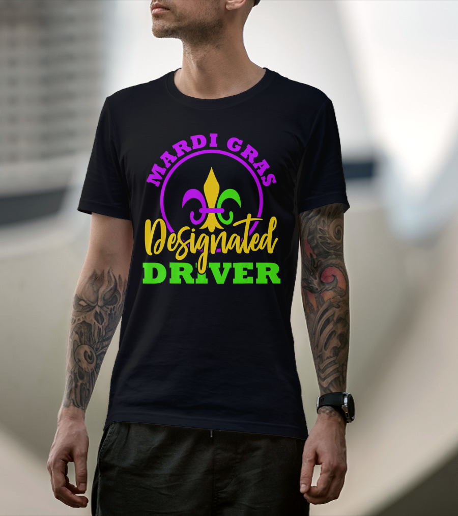 Mardi Gras Designated Driver Fleur-de-Lis T-Shirt