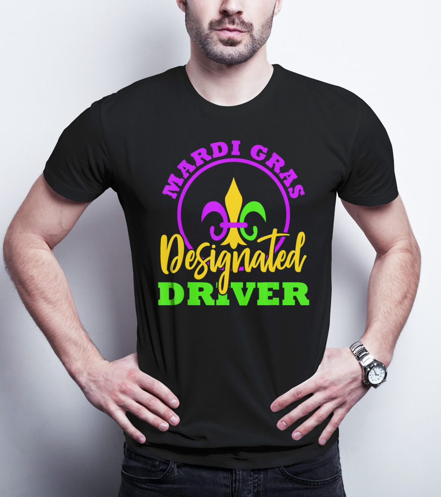 Mardi Gras Designated Driver Fleur-de-Lis T-Shirt