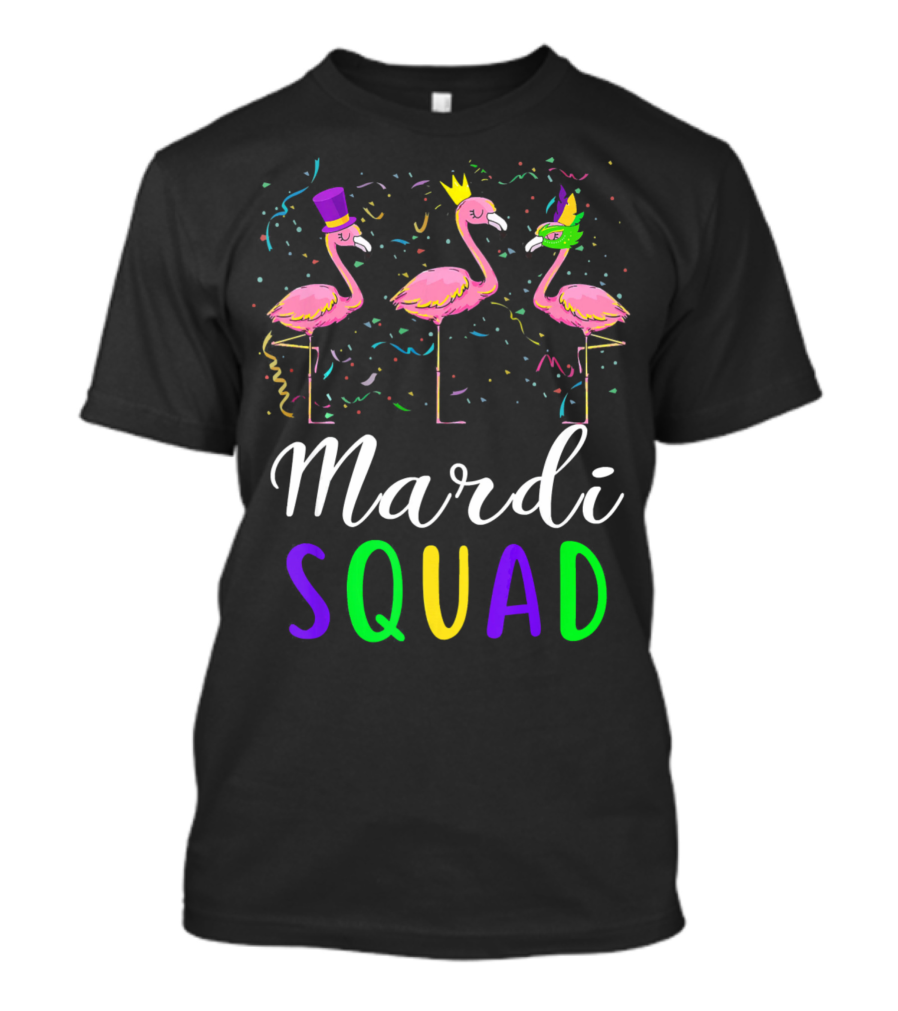 Mardi Gras Flamingo Squad Festival T-Shirt