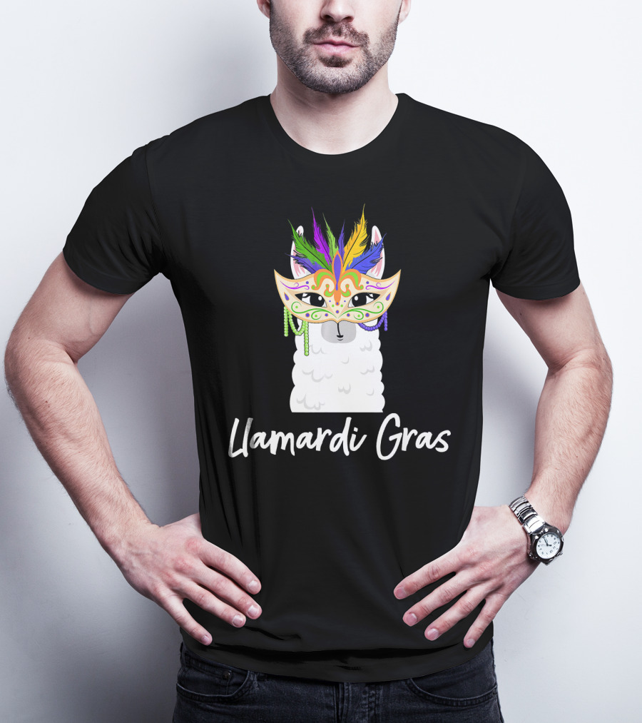 Llamardi Gras Celebrate Mardi Gras Carnival Para T-Shirt