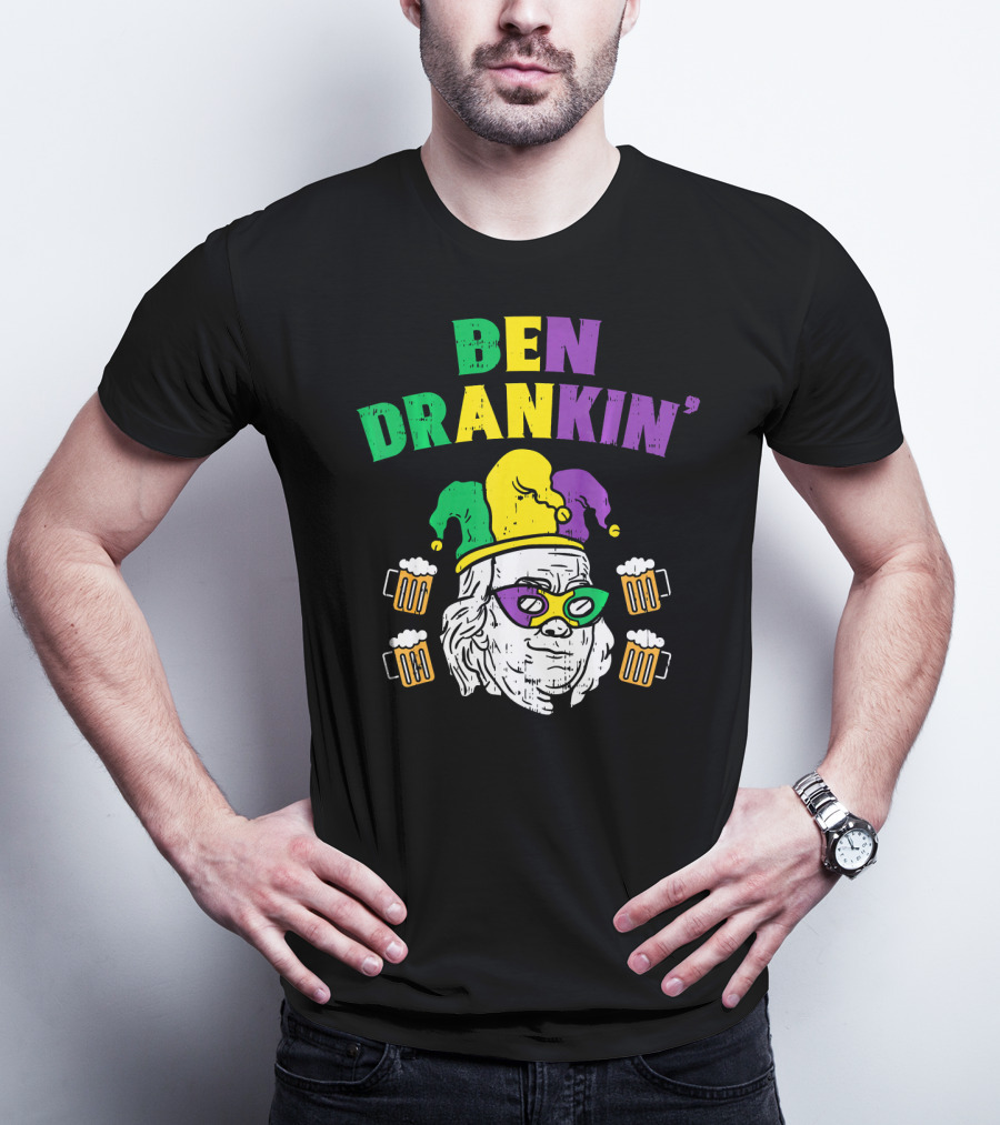 Ben Drankin' Franklin Jester Mask Beer Mugs T-Shirt