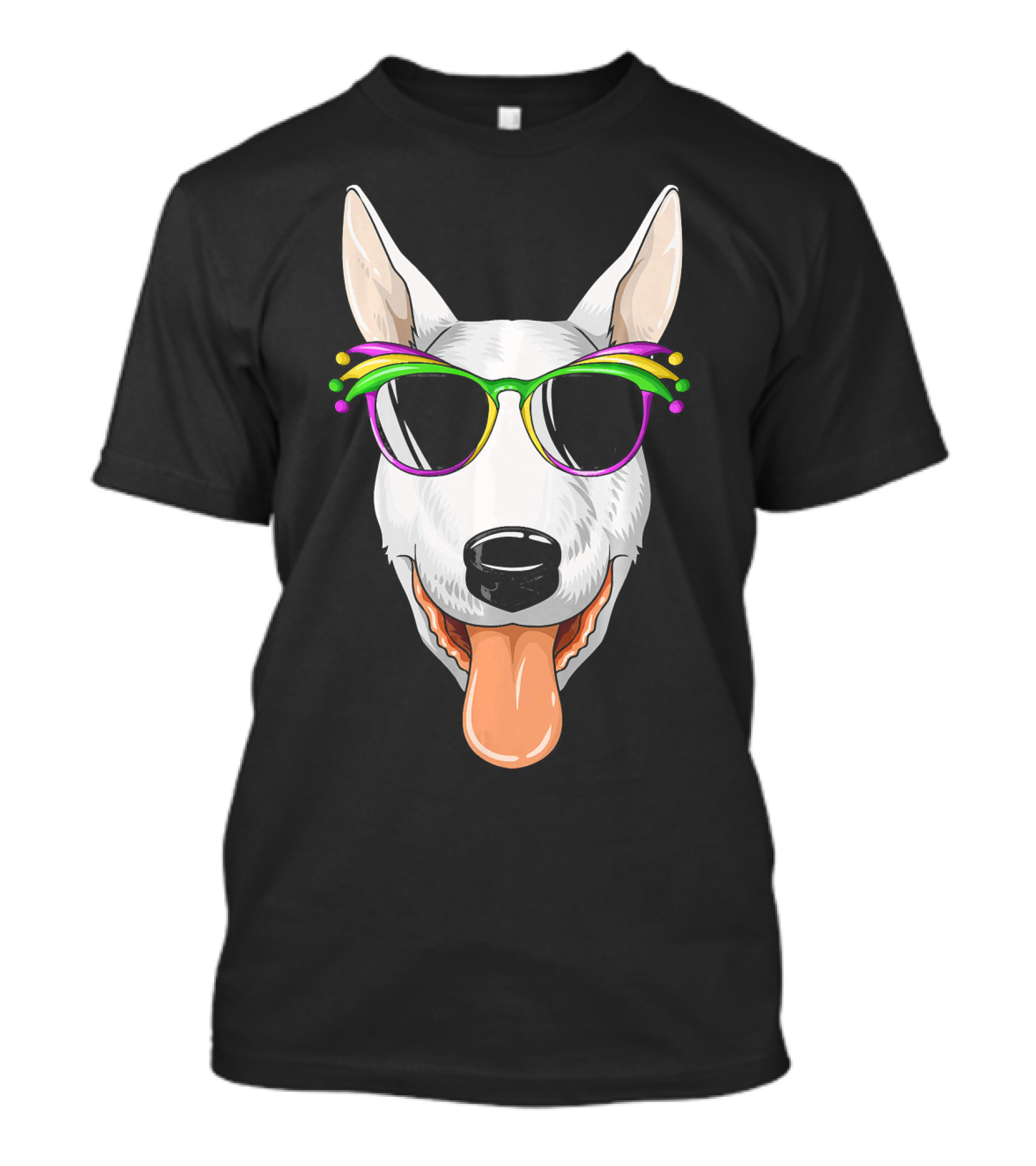 Bull Terrier Mardi Gras Carnival Sunglasses Mask T-Shirt