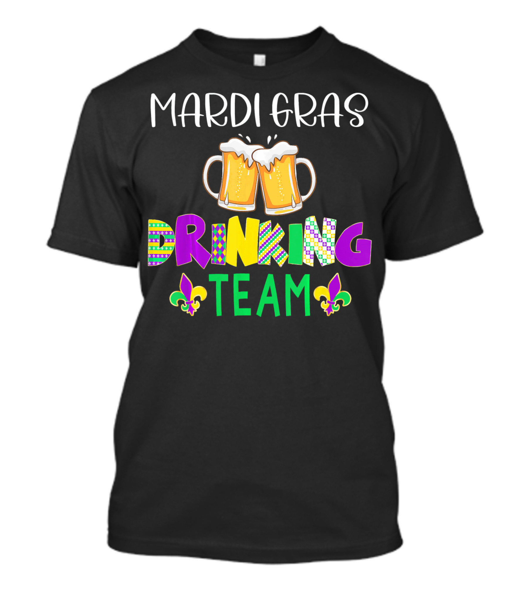 Mardi Gras Drinking Team Beer Whiskey Festival T-Shirt