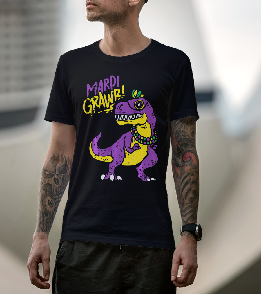 Mardi Grawr Rex Dinosaur Dino Mardi Grawr T-Shirt