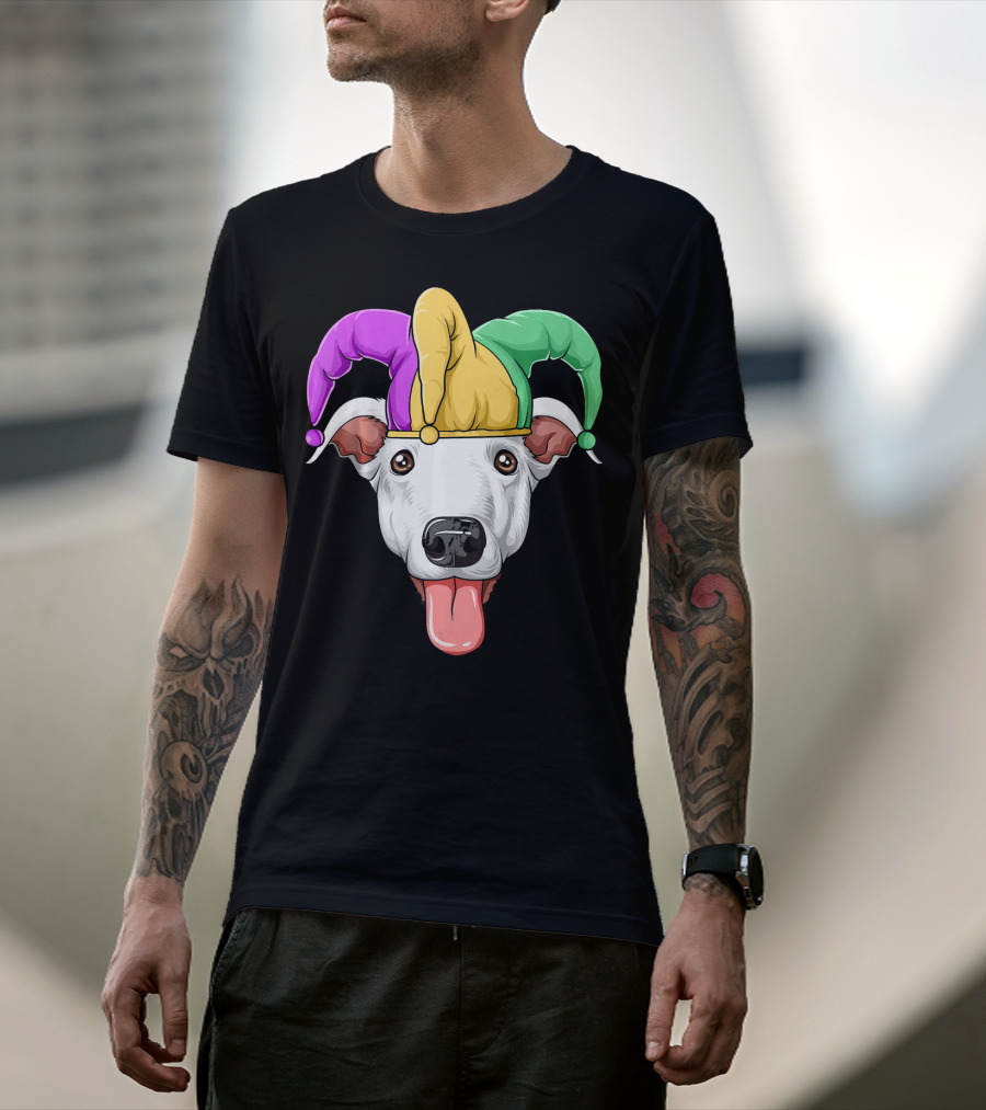 Mardi Gras Greyhound Carnival Jester Hat T-Shirt