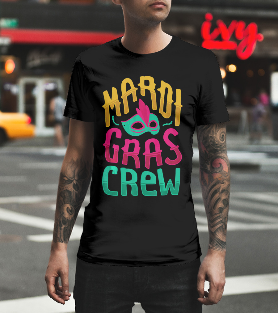 Mardi Gras Crew Carnival Mask Nola Party T-Shirt