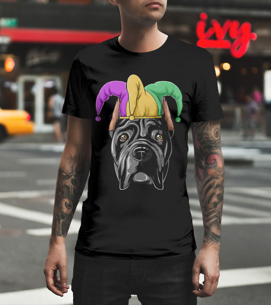 Cane Corso Mardi Gras Jester Carnival Hat T-Shirt