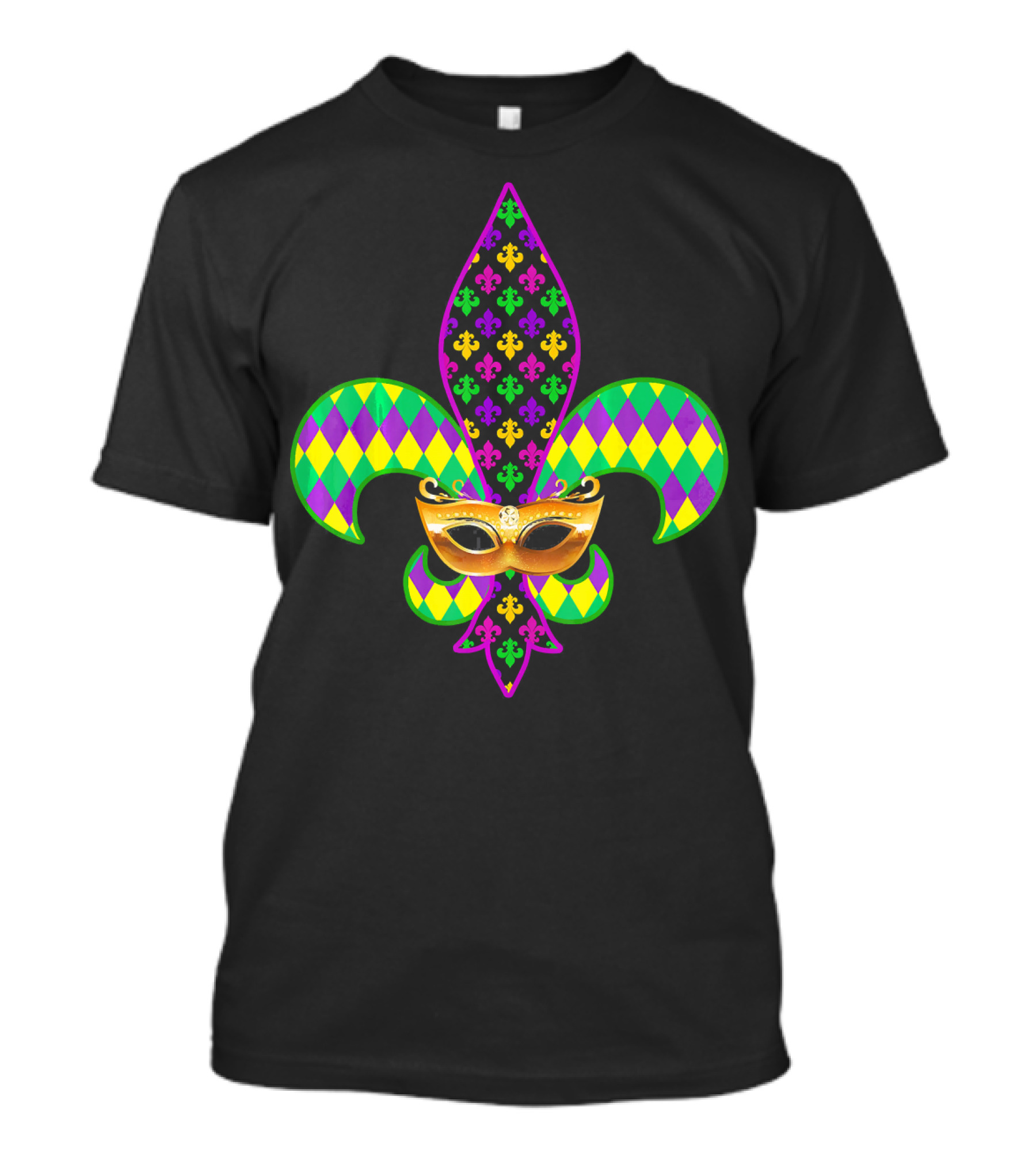 Fleur De Lis Mardi Gras Mask New Orleans T-Shirt