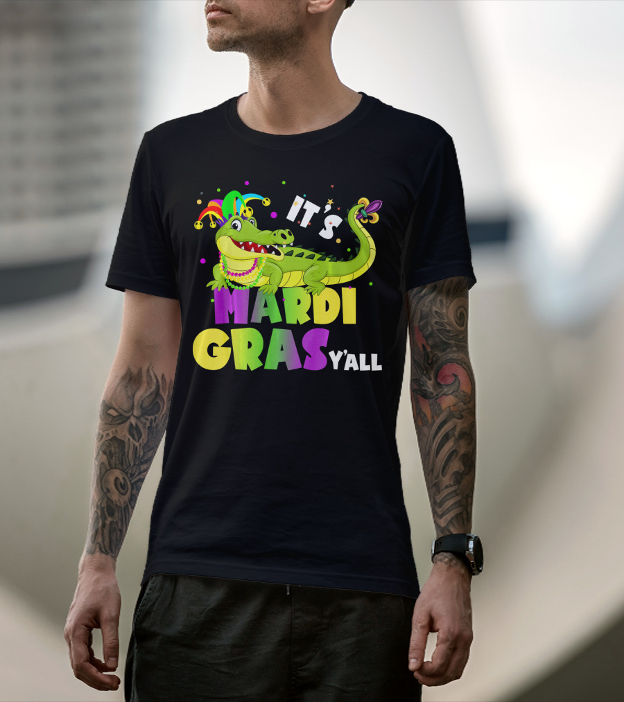 It's Mardi Gras Y'all Funny Alligator Crocodile T-Shirt