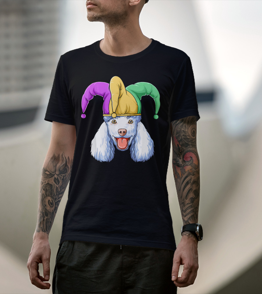 Mardi Gras Poodle Jester Hat Carnival Poodle T-Shirt