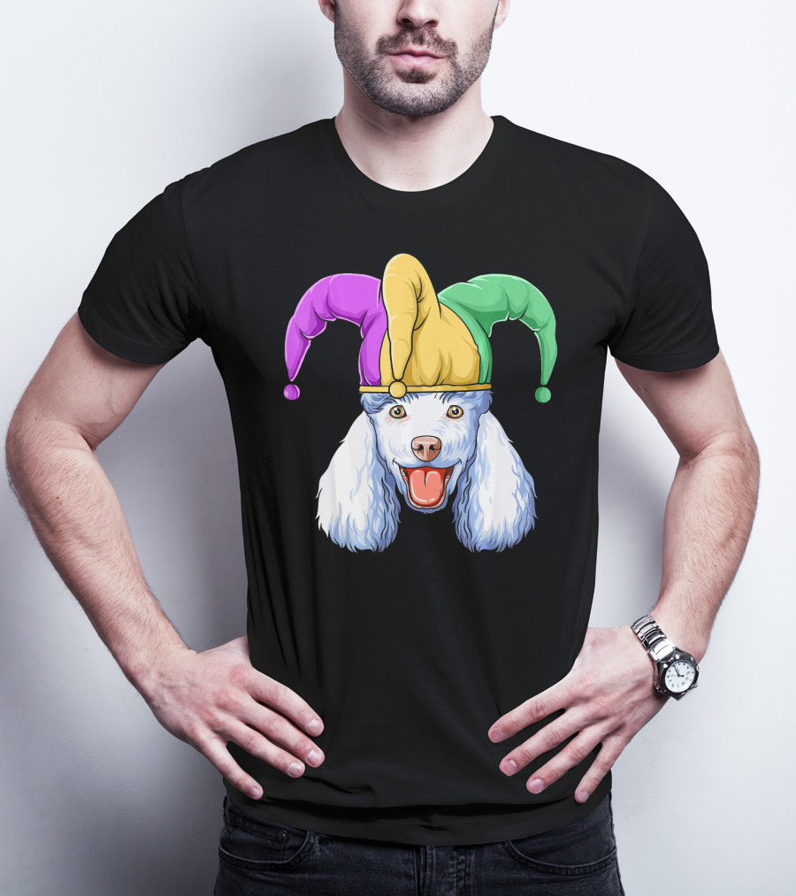 Mardi Gras Poodle Jester Hat Carnival Poodle T-Shirt