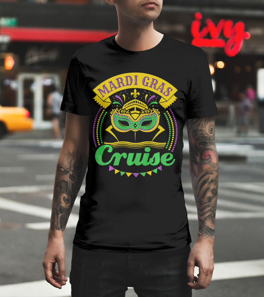 Mardi Gras Cruise Mask T-Shirt