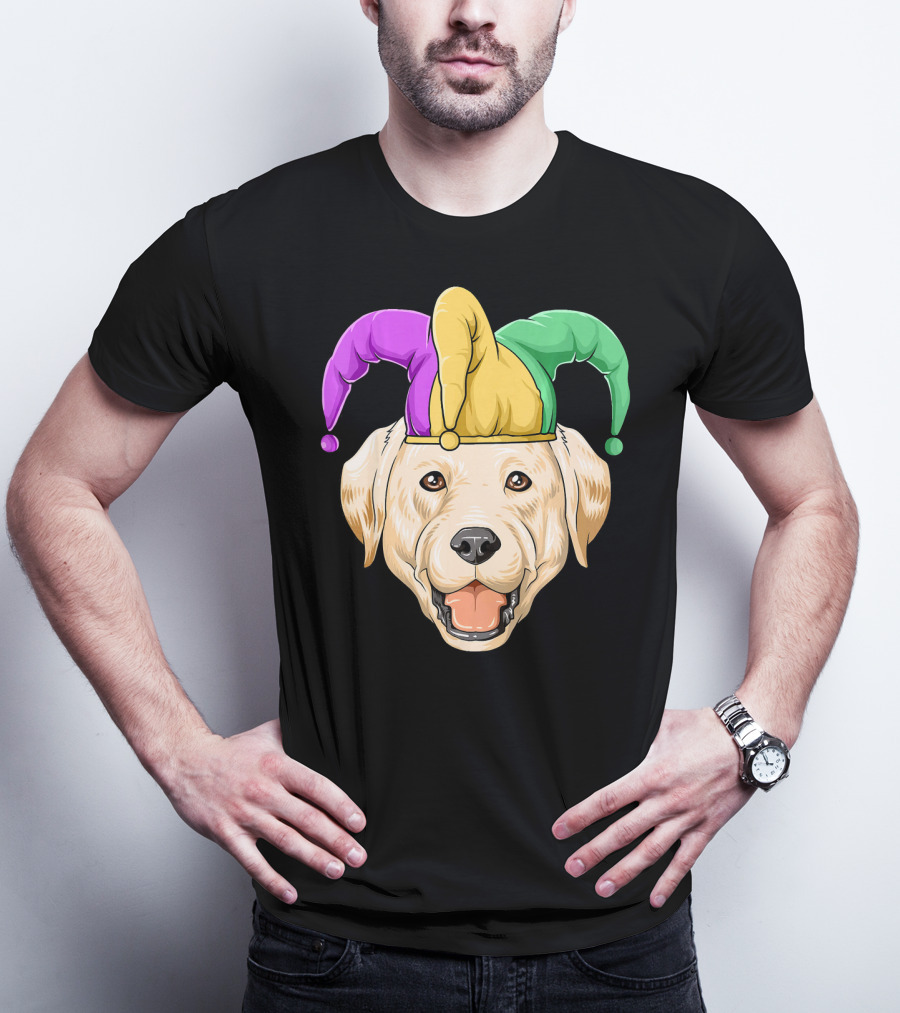 Mardi Gras Labrador In Jester Hat Carnival T-Shirt