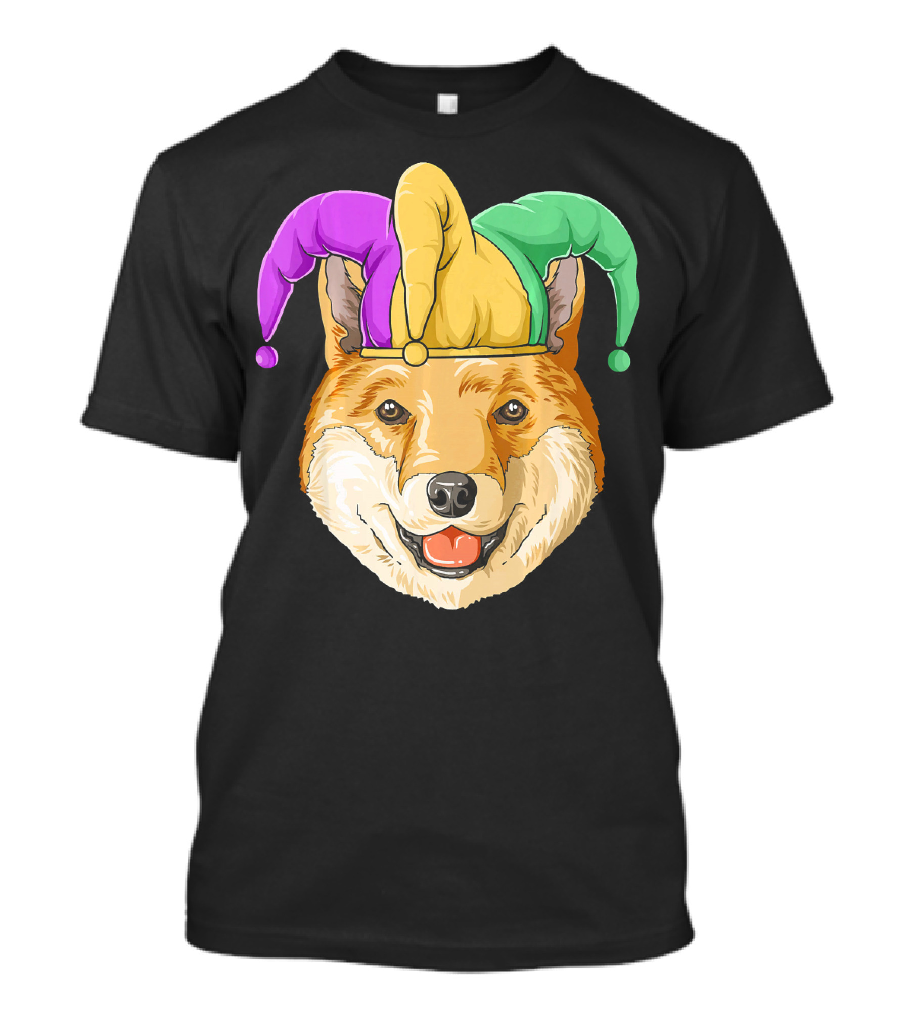 Mardi Gras Shiba Inu Jester Hat Carnival T-Shirt