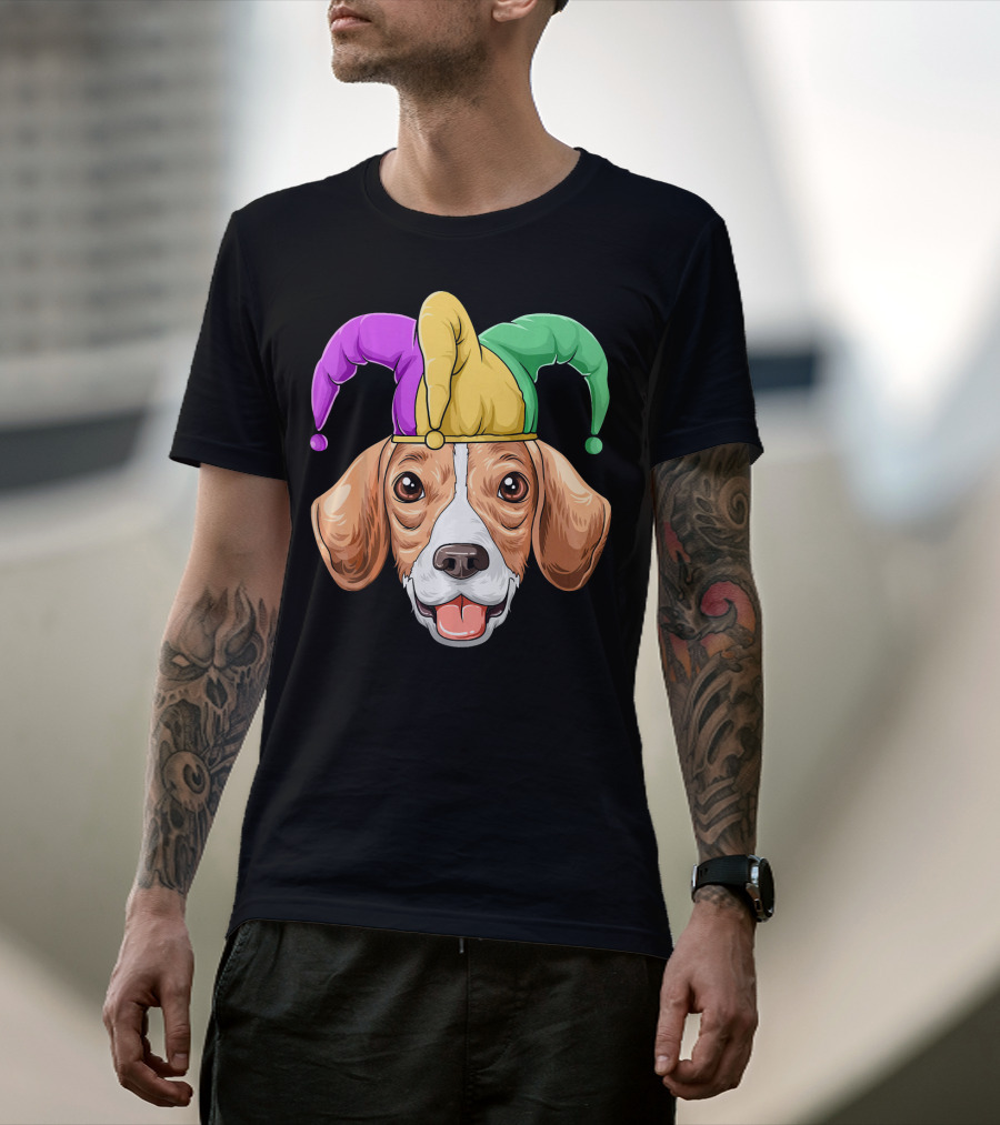 Mardi Gras Beagle Jester Hat Carnival Beagle T-Shirt