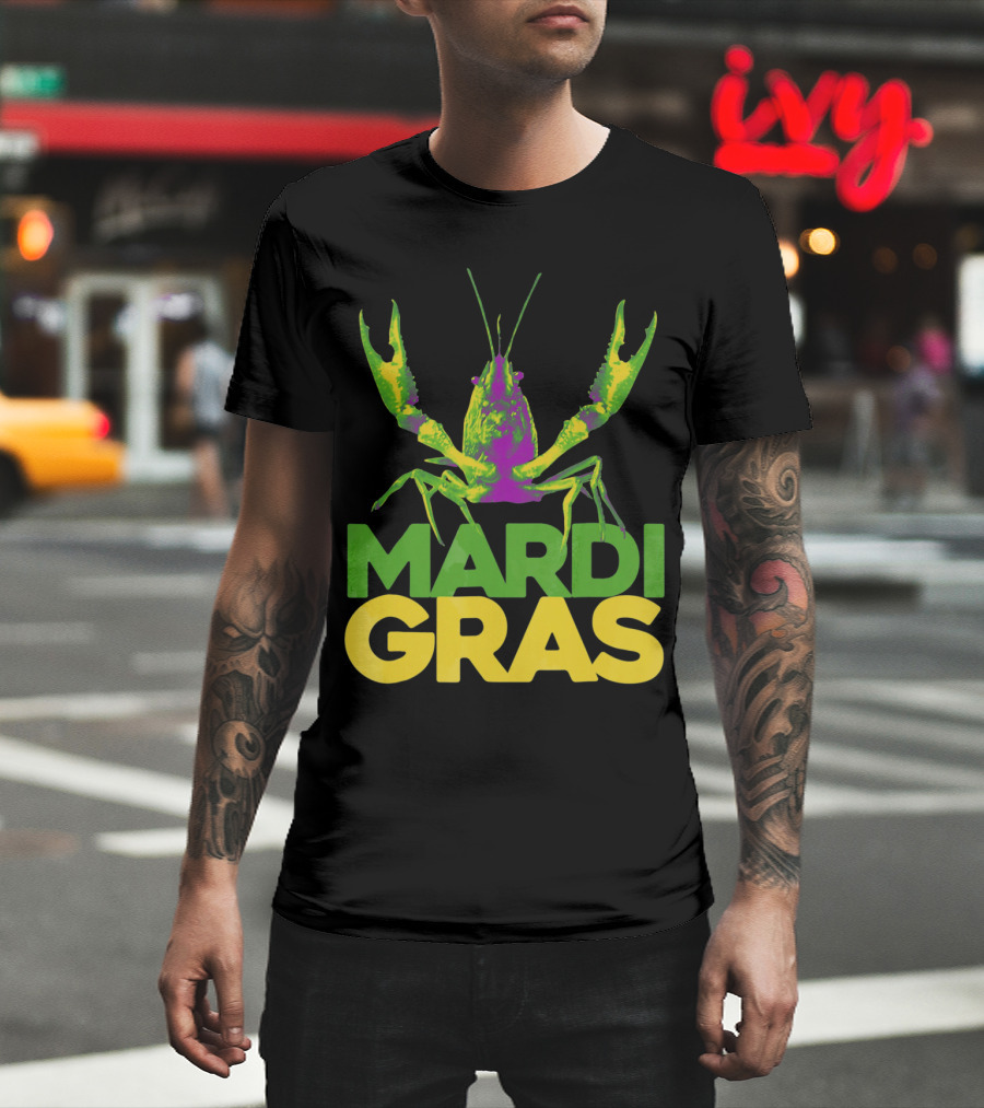 Mardi Gras Crawfish Vintage New Colorful T-Shirt
