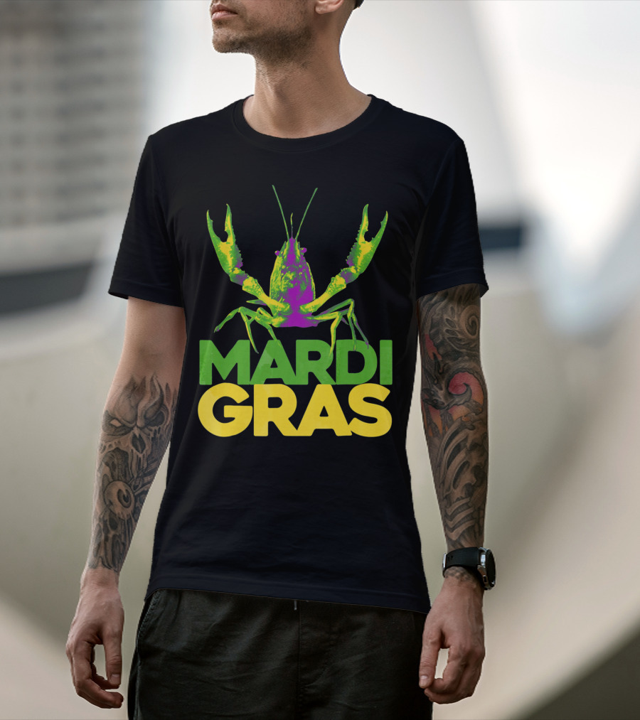 Mardi Gras Crawfish Vintage New Colorful T-Shirt