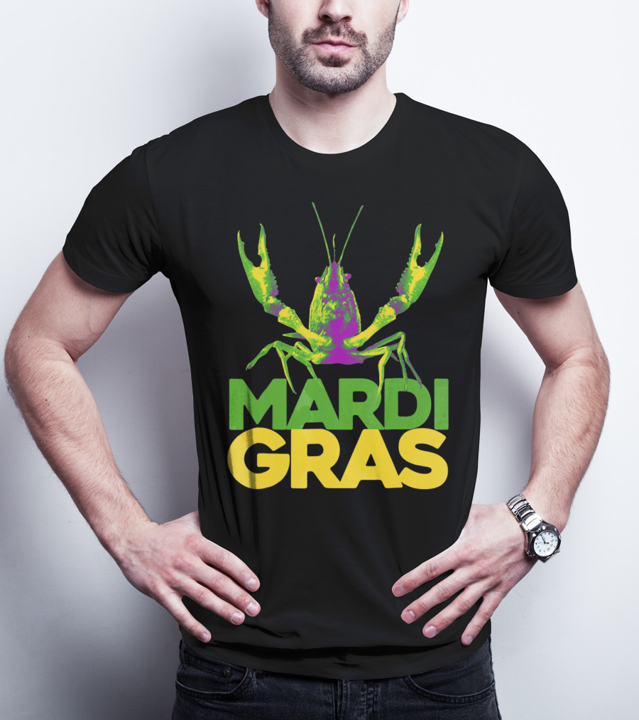 Mardi Gras Crawfish Vintage New Colorful T-Shirt