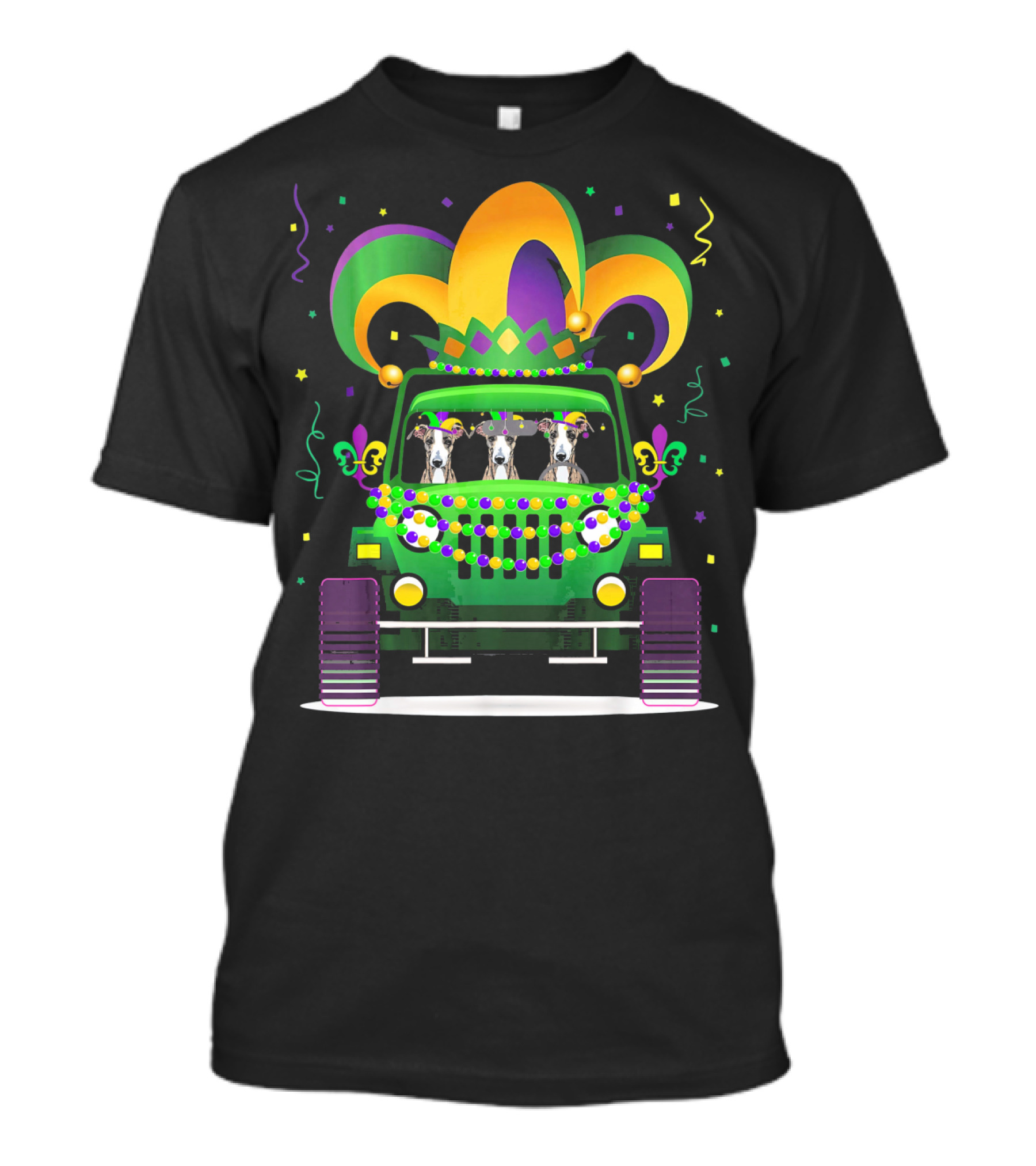 Greyhound Mardi Gras Parade Jeep Adventure T-Shirt