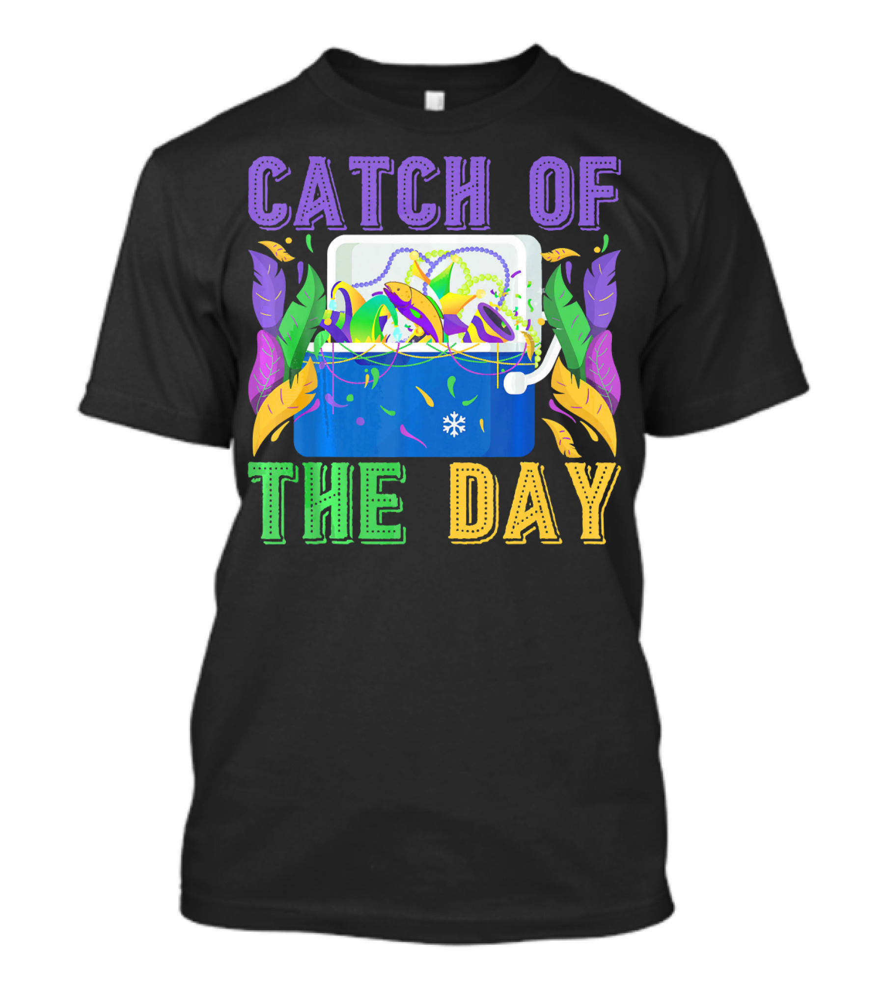 Catch Of The Day Funny Mardi Gras Beads Masks Crawfish T-Shirt