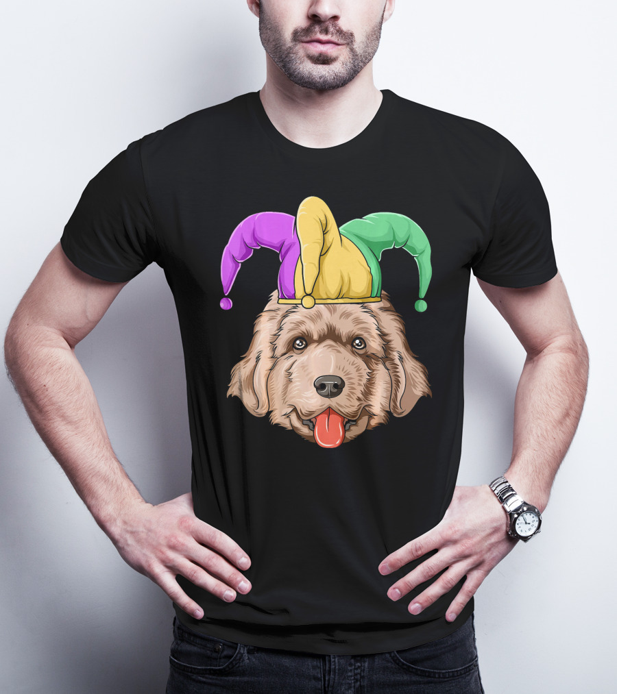 Mardi Gras Jester Newfoundland Dog Hat T-Shirt