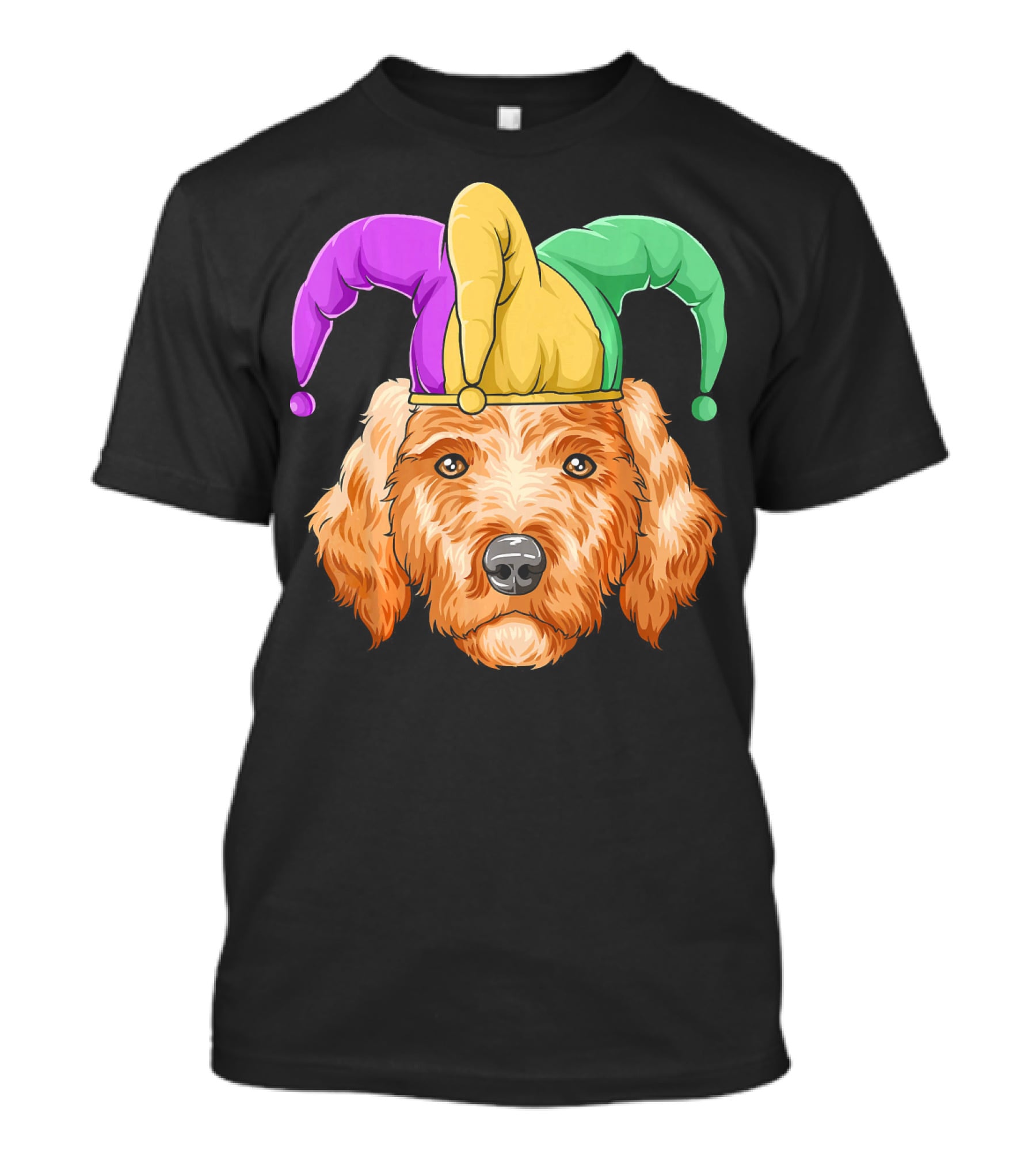 Mardi Gras Goldendoodle Jester Hat Carnival Dog Gol T-Shirt