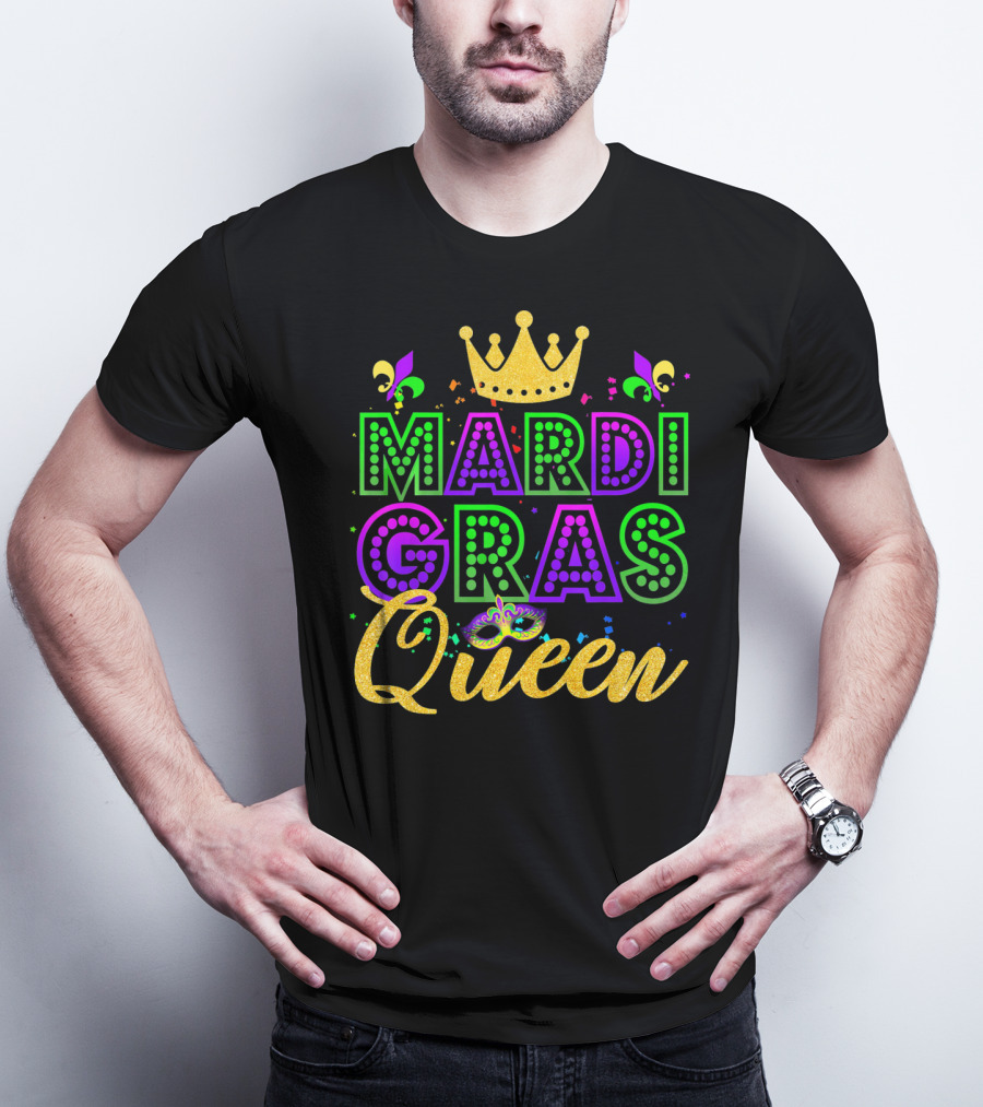 Mardi Gras Queen Crown Fleur-de-Lis Carnival Festival T-Shirt