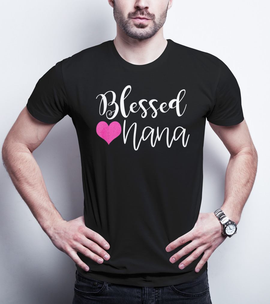 Blessed Nana Pink Heart T-Shirt