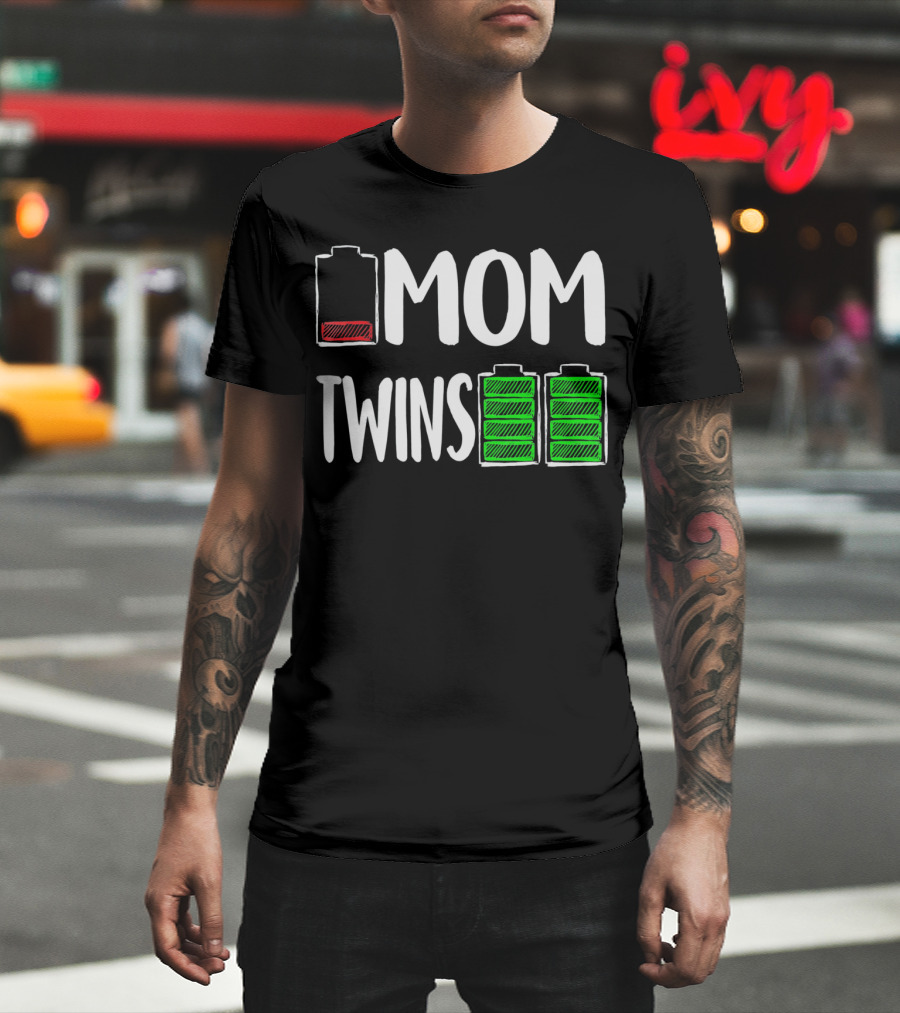 Mom Low Battery Twins Full Charge T-Shirt