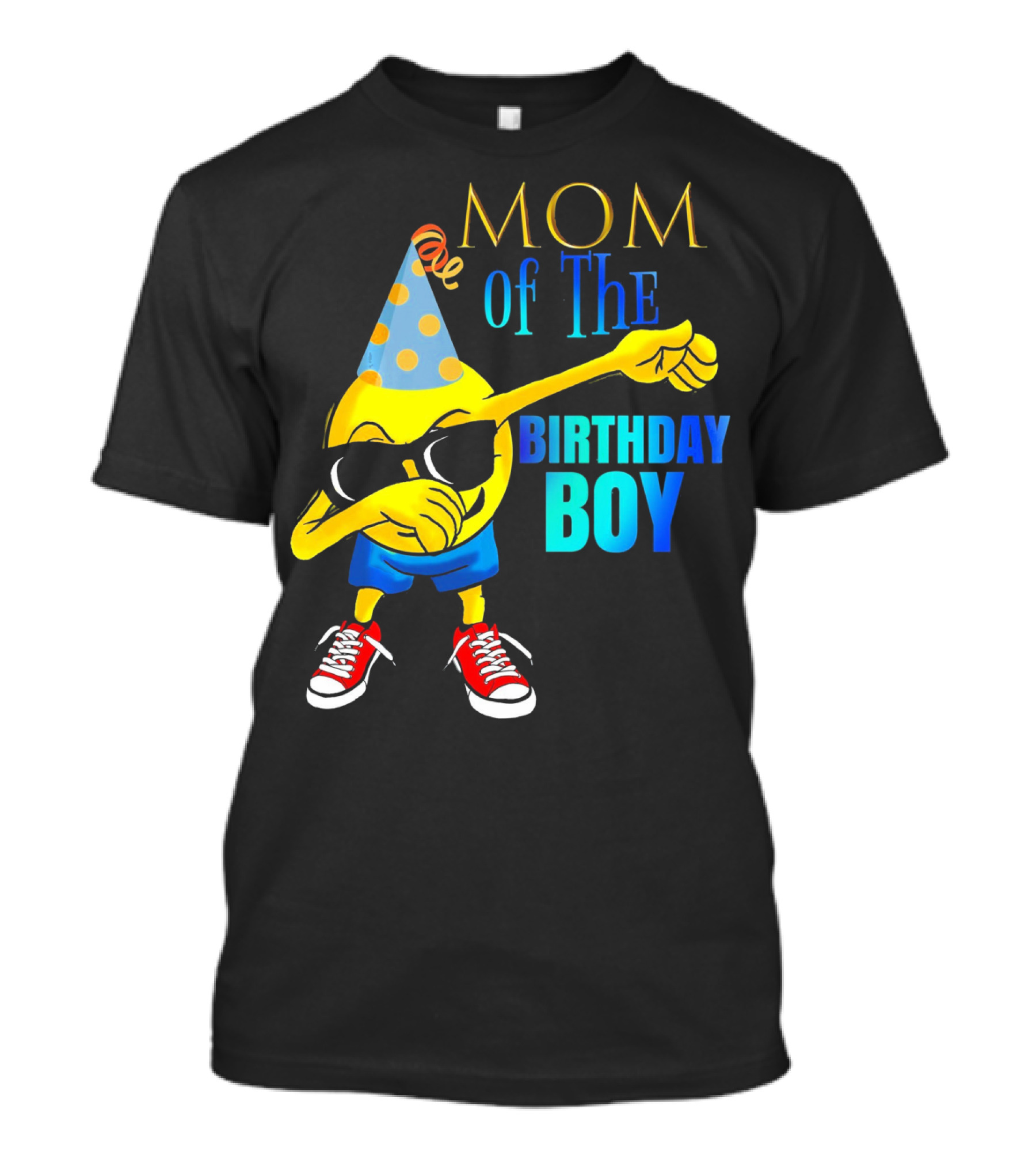MOM Of The Birthday Boy Dancing Dabbing Emoji T-Shirt