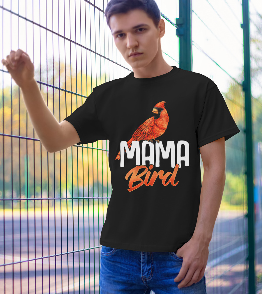 Mama Bird Red Cardinal Birds Mother's Day T-Shirt