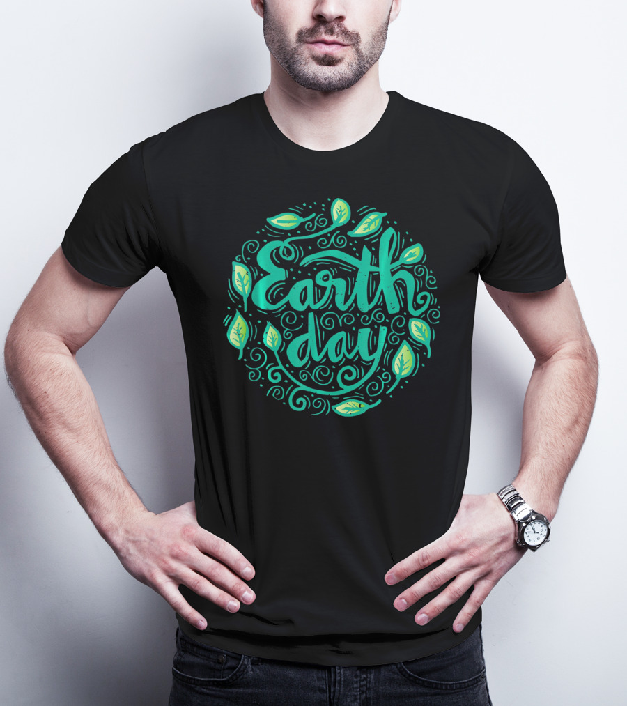 Earth Day Green Leaf Swirl T-Shirt