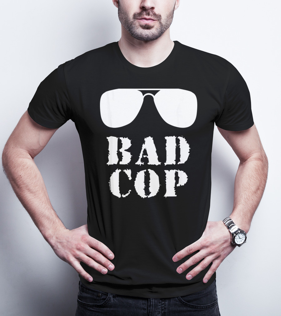 Bad Cop Funny Father And Son Matching Sunglasses T-Shirt