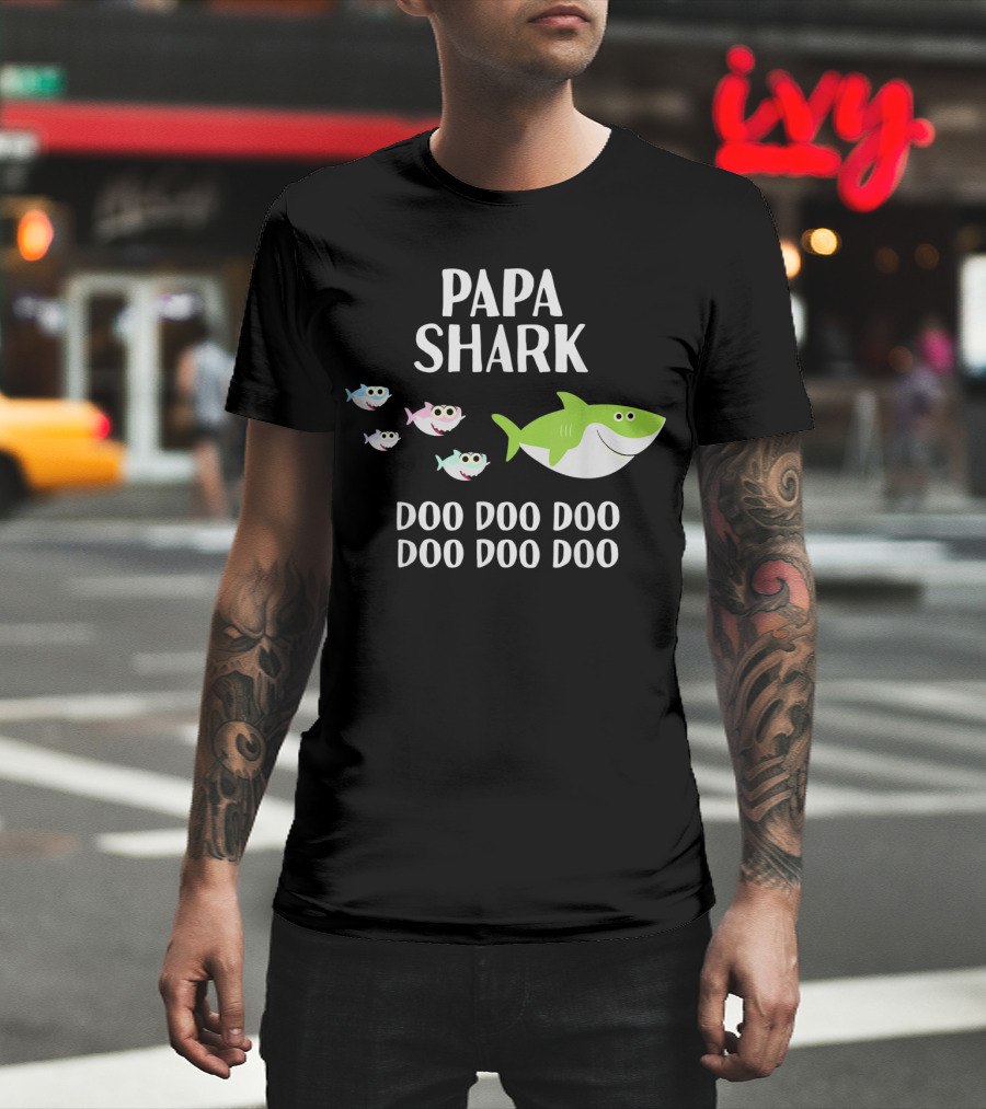 Papa Shark Doo Doo Doo Doo Fathers Mens T-Shirt