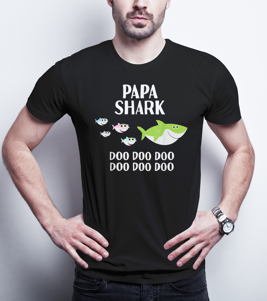 Papa Shark Doo Doo Doo Doo Fathers Mens T-Shirt
