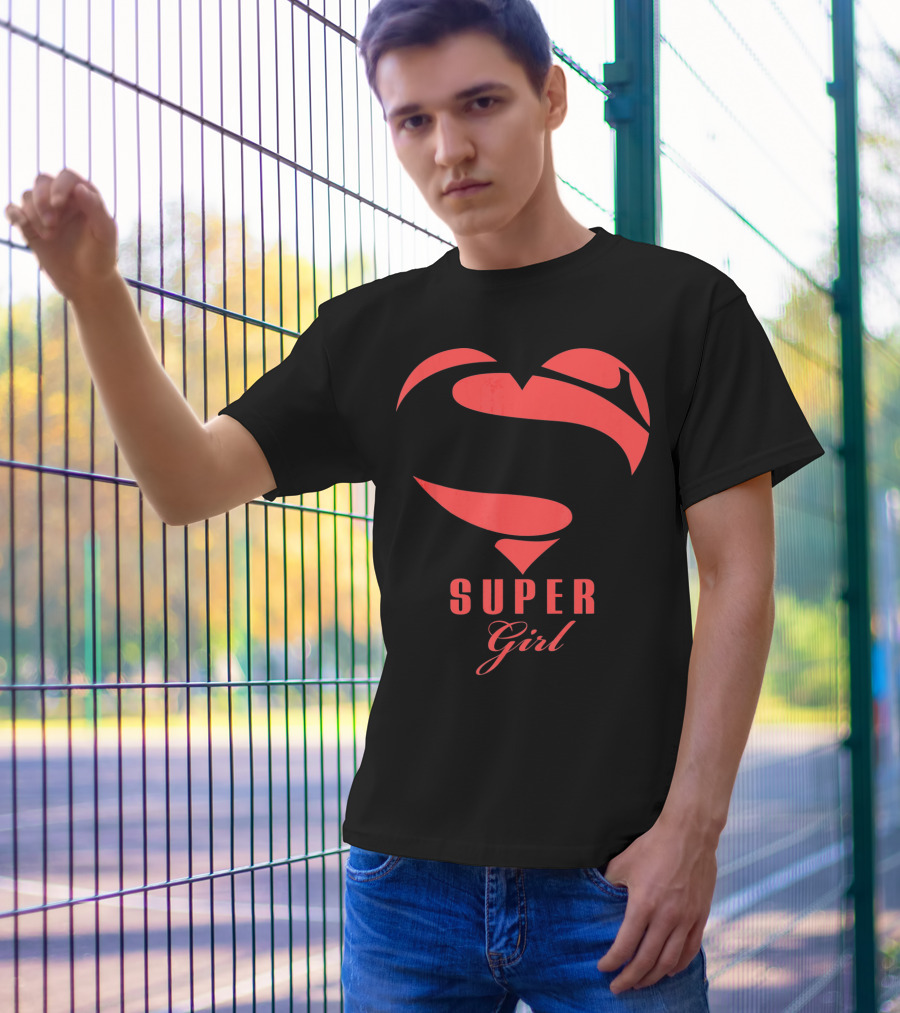 Super Girl Heart Symbol Superhero Mother's Day T-Shirt