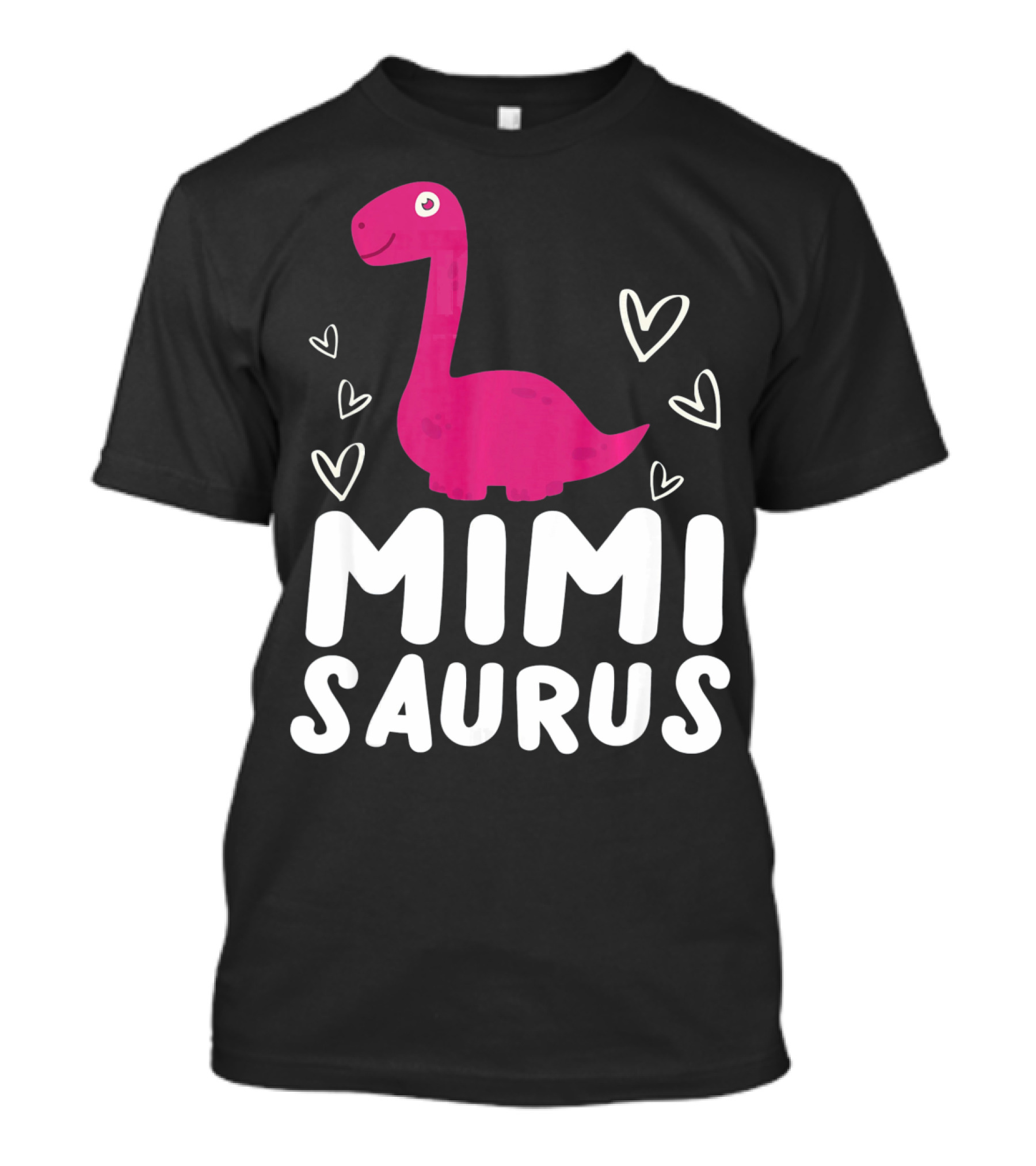Mimisaurus Rex Mimi Saurus Din Pink Dinosaur With Hearts T-Shirt