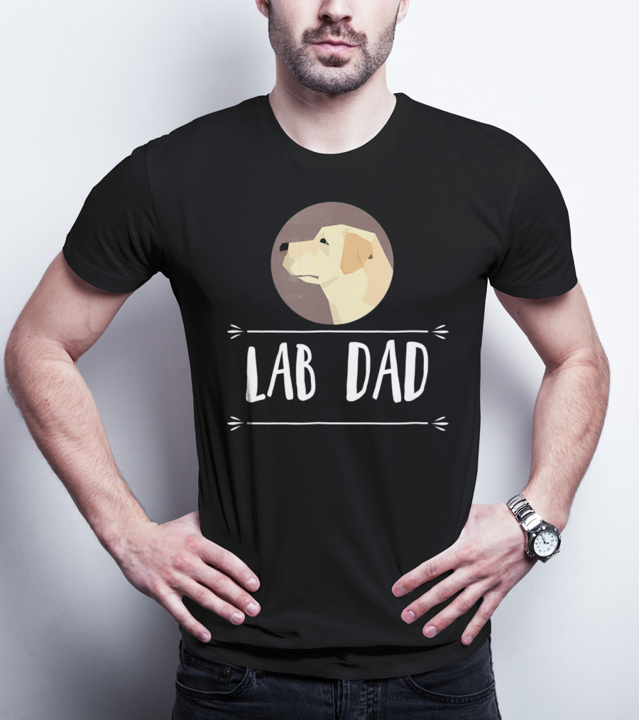 Lab Dad Yellow Labrador Retriever Dog Circle Emblem T-Shirt