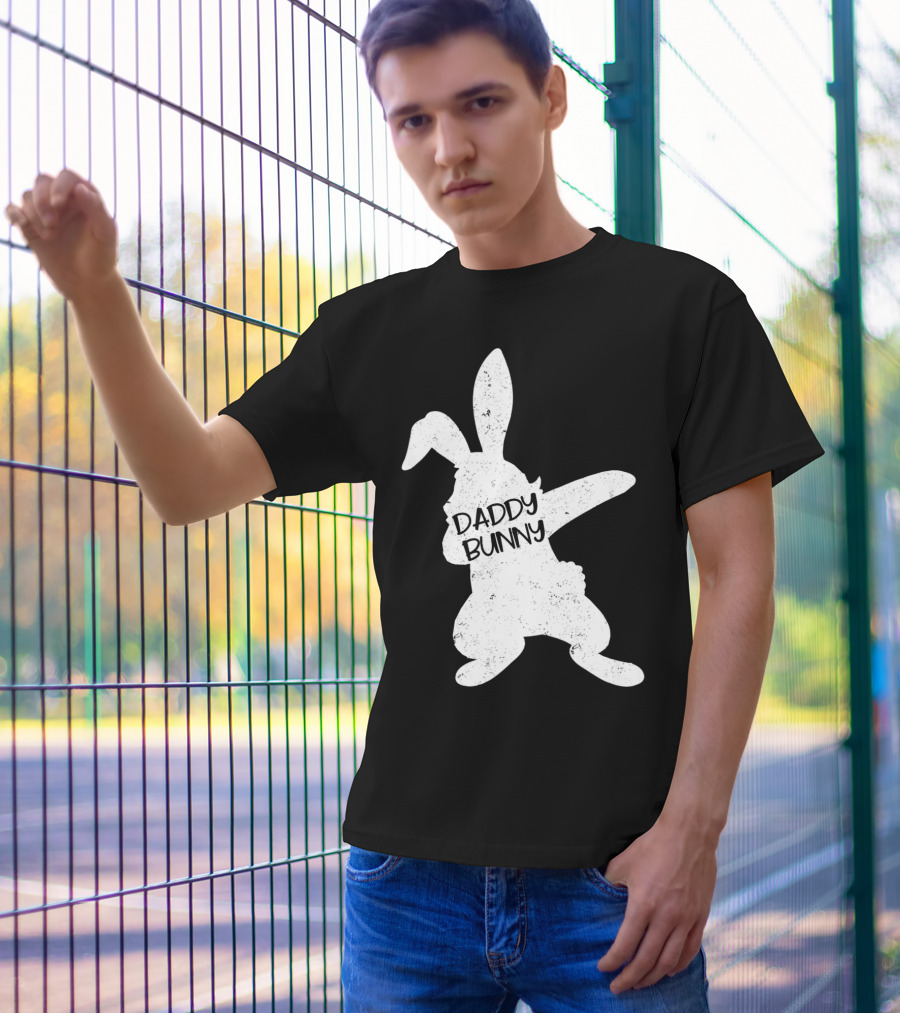 Daddy Bunny Dabbing Rabbit Cute Matching T-Shirt