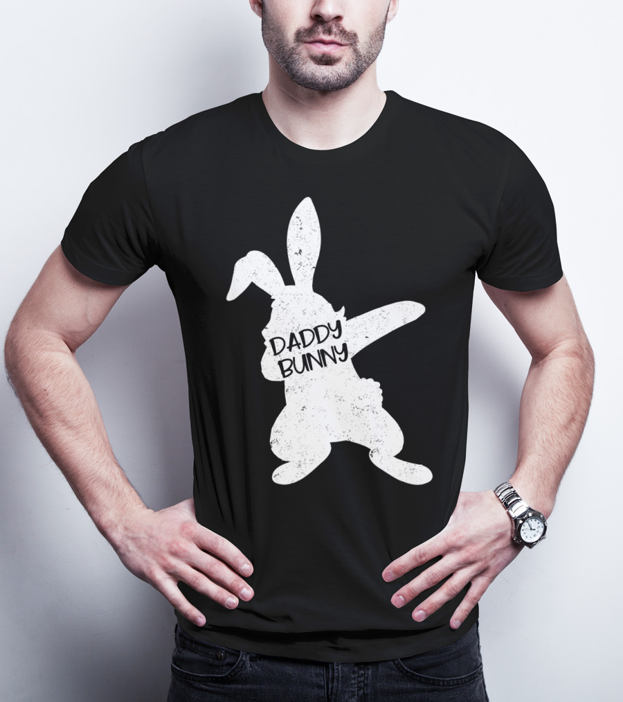 Daddy Bunny Dabbing Rabbit Cute Matching T-Shirt