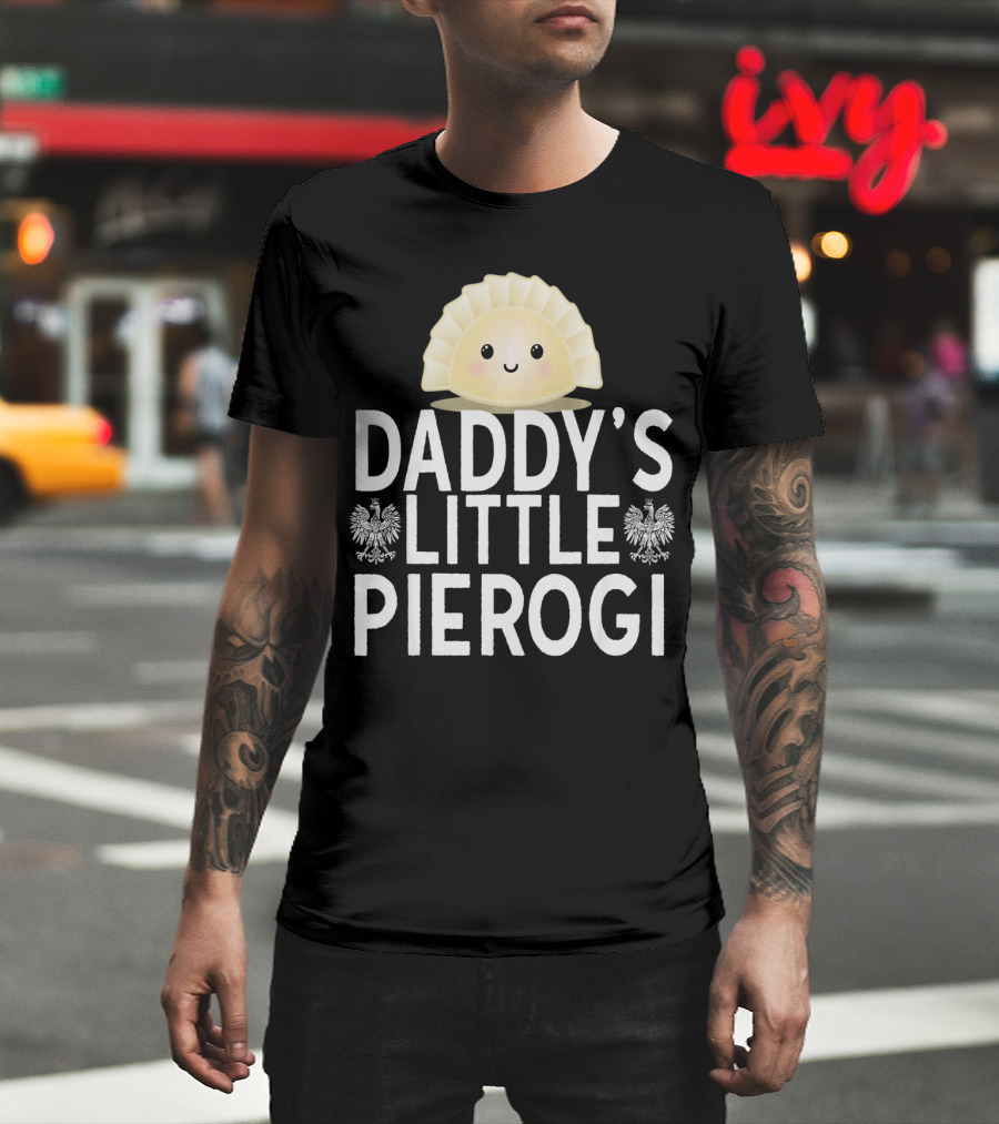Daddy's Little Pierogi Kids Dyngus Day Polish Heritage Cute Emblem T-Shirt
