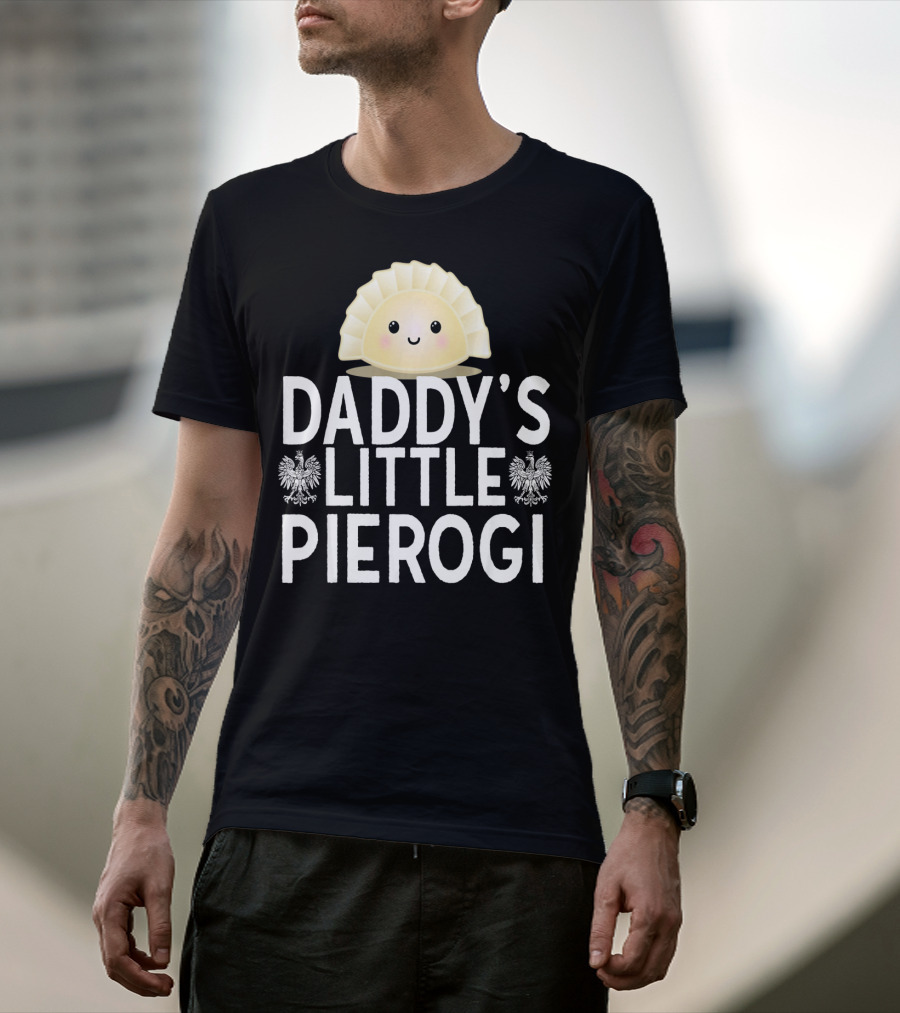 Daddy's Little Pierogi Kids Dyngus Day Polish Heritage Cute Emblem T-Shirt